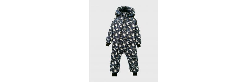 Waterproof Softshell Overall Comfy Smiley Sharks Jumpsuit
